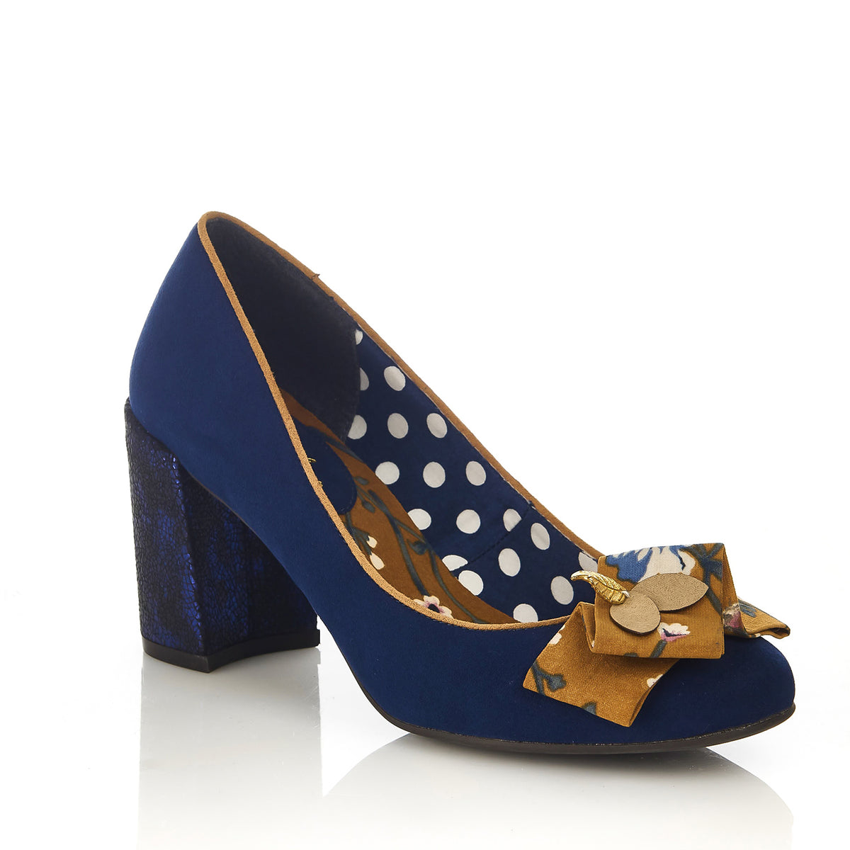 Pandora Navy Blue Mid Heel Court Shoes by Ruby Shoo – Belle Divino