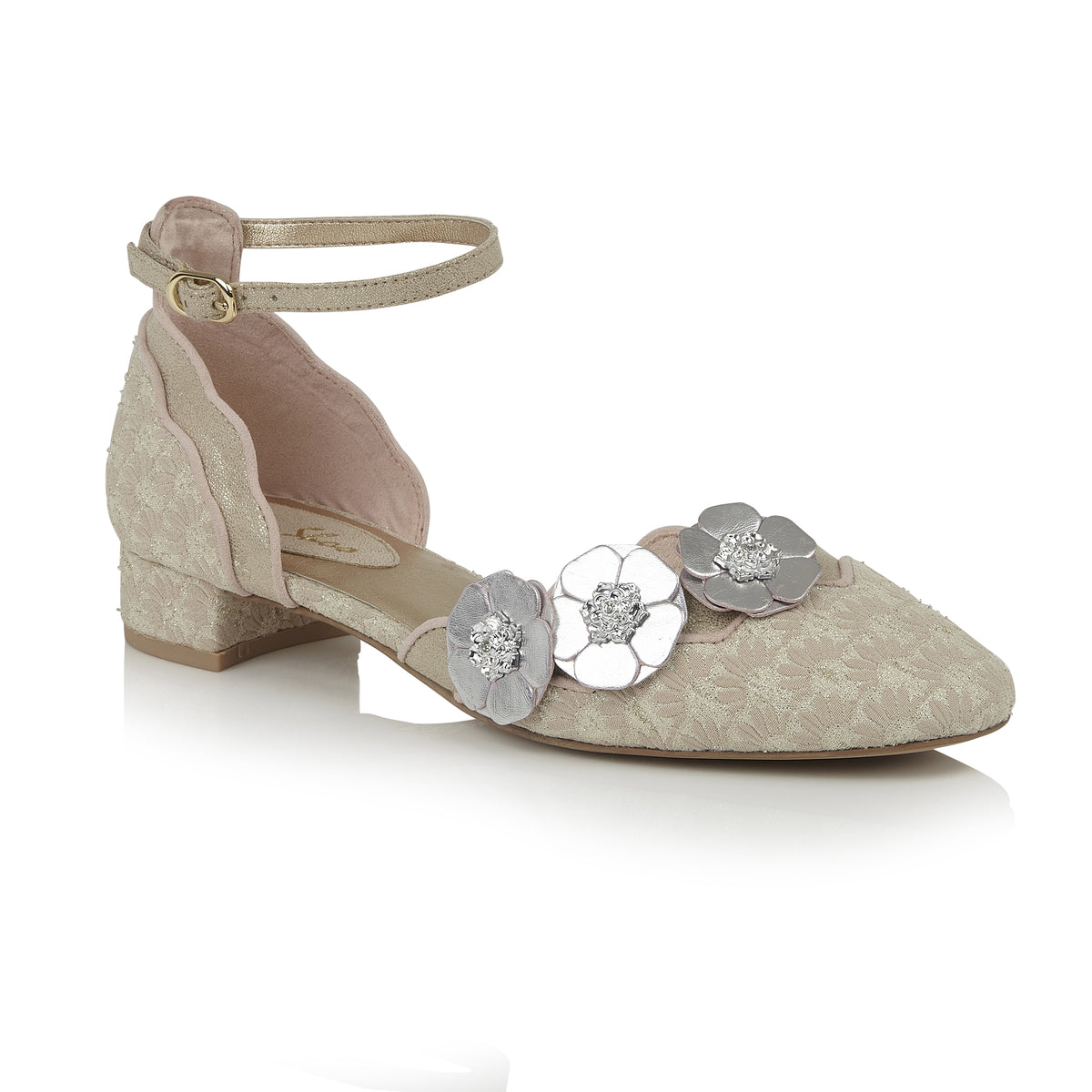 Patricia Cream/Gold Low Heel Shoes by Ruby Shoo – Belle Divino