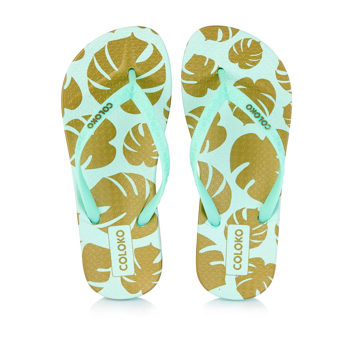 Coloko Ixora Leaf Print Anatomic Flip Flops Sandals – Belle Divino