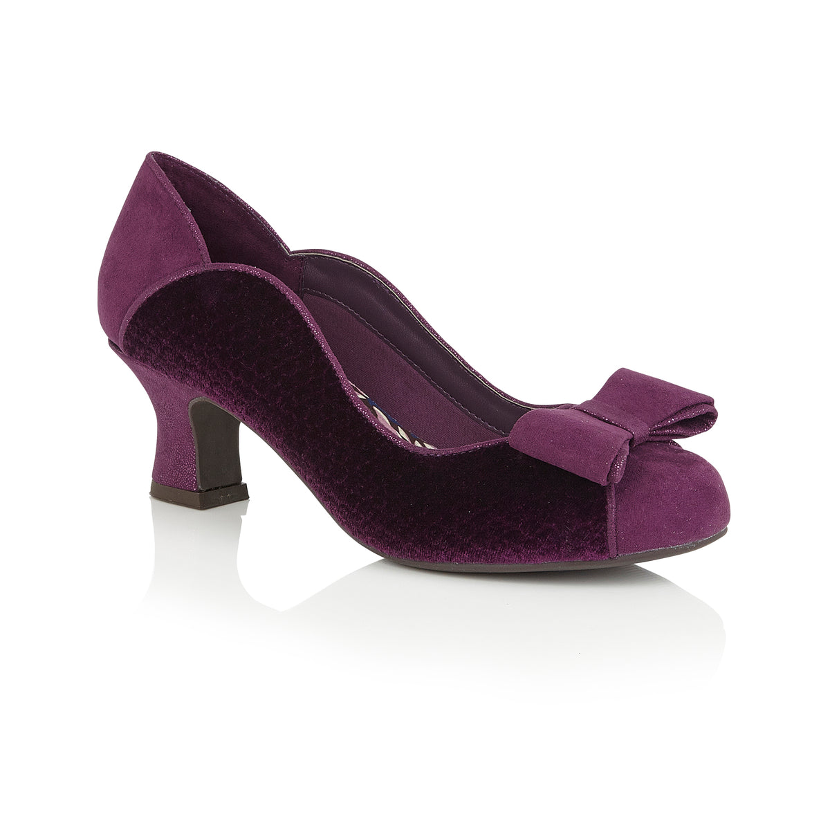 Melody Purple Mid Heel Velvet Court Shoes by Ruby Shoo – Belle Divino