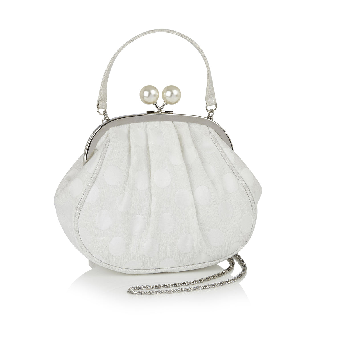 Arco White / Silver Pouch Bag (Matches Antonia Shoe) by Ruby Shoo ...